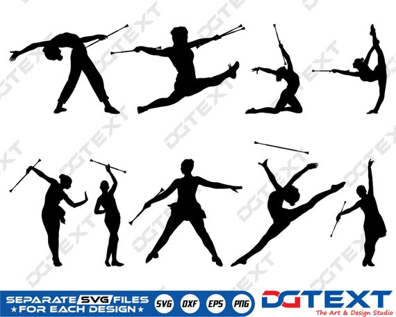 Baton Twirling SVG Baton Twirling Vector Silhouette Cricut | Etsy
