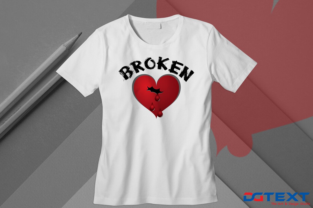 Broken Heart SVG, Heart SVG, Broken Heart Vector, Silhouette, Cricut ...