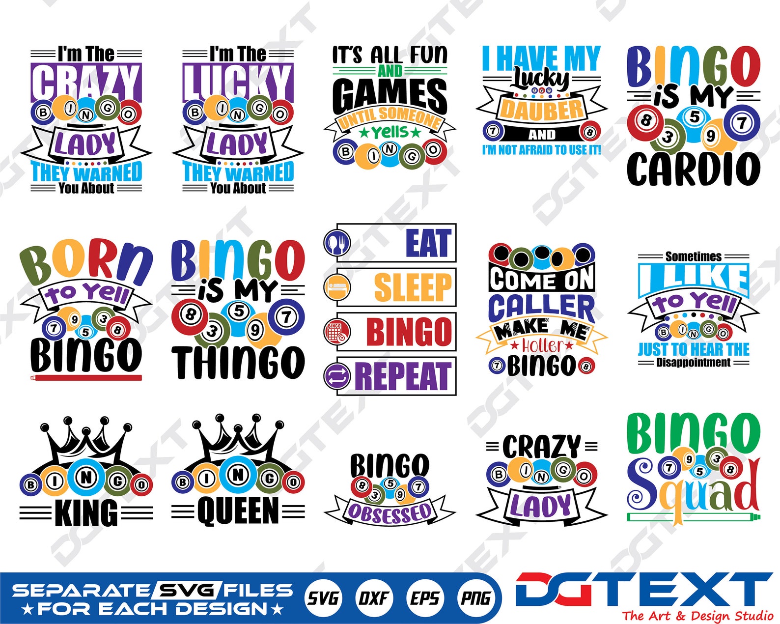 Bingo Bundle SVG, Vector, Silhouette, Cricut File, Clipart, Cuttable ...
