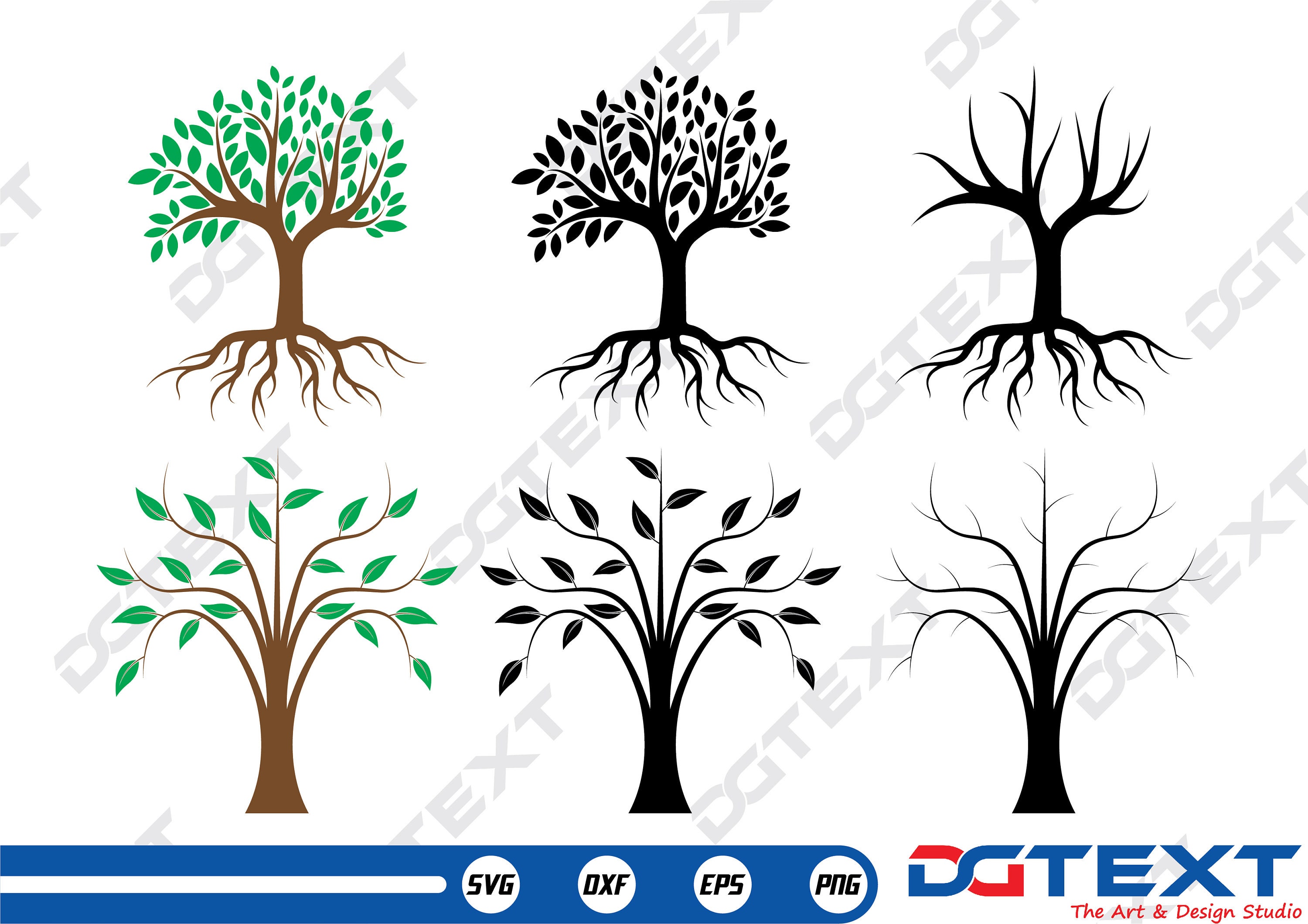 Tree SVG Tree Vector Silhouette Cricut file Clipart | Etsy