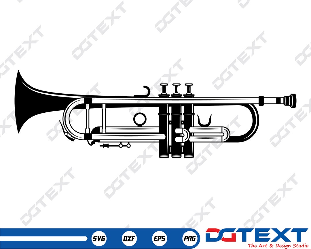Trumpet SVG, Trumpet Vector, Silhouette, Cricut File, Clipart, Cuttable ...
