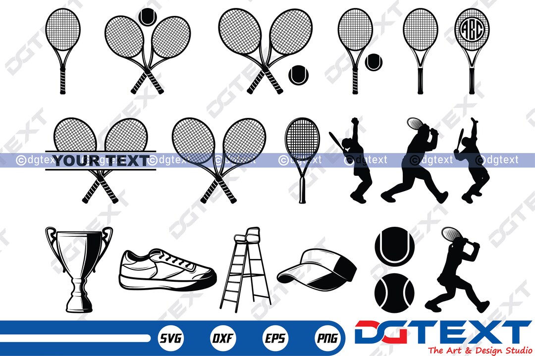 Tennis Racket SVG, Tennis Racket Vector, Silhouette, Cricut File ...