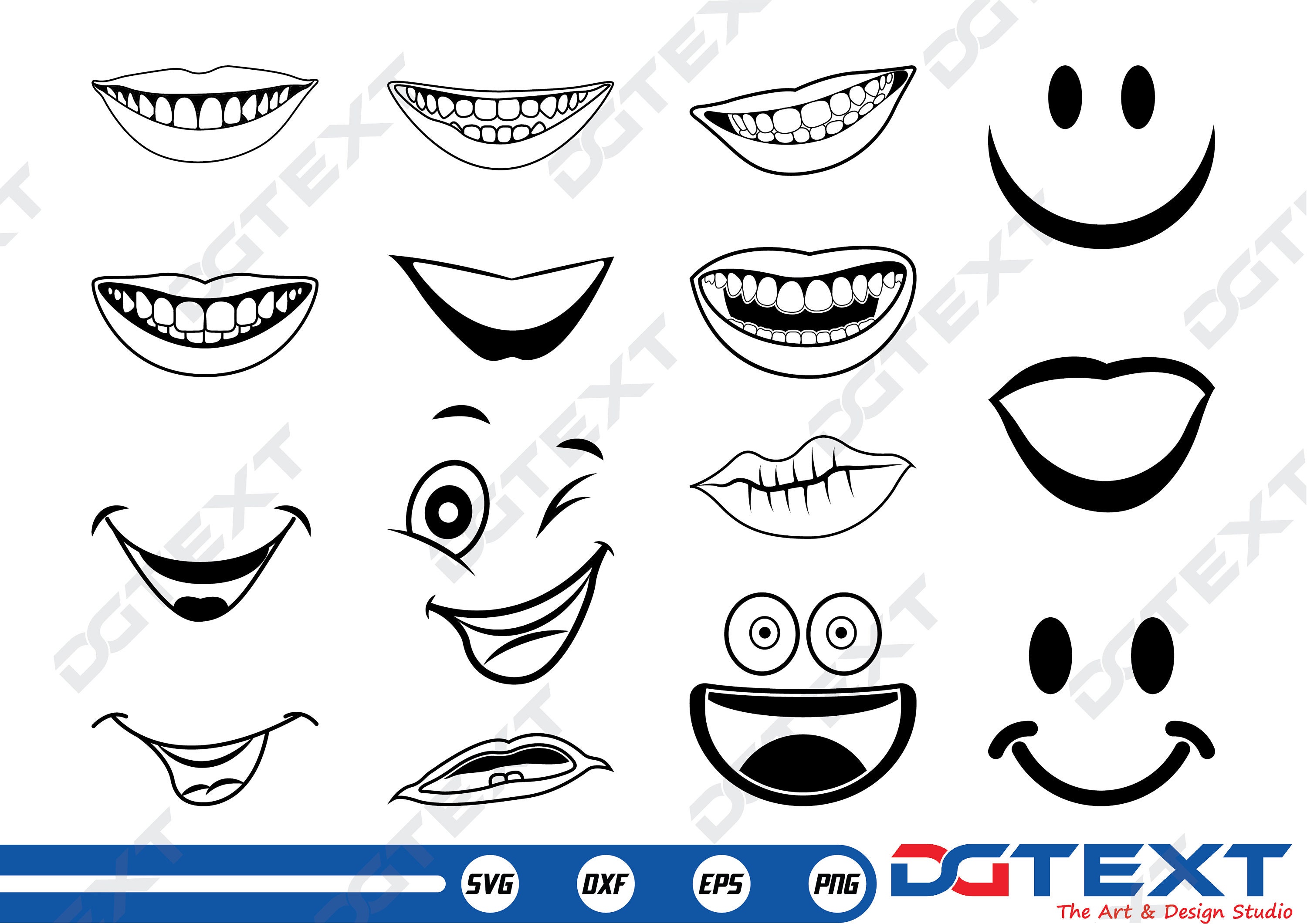 Smile SVG Silhouette Cricut file Vector file Clipart | Etsy