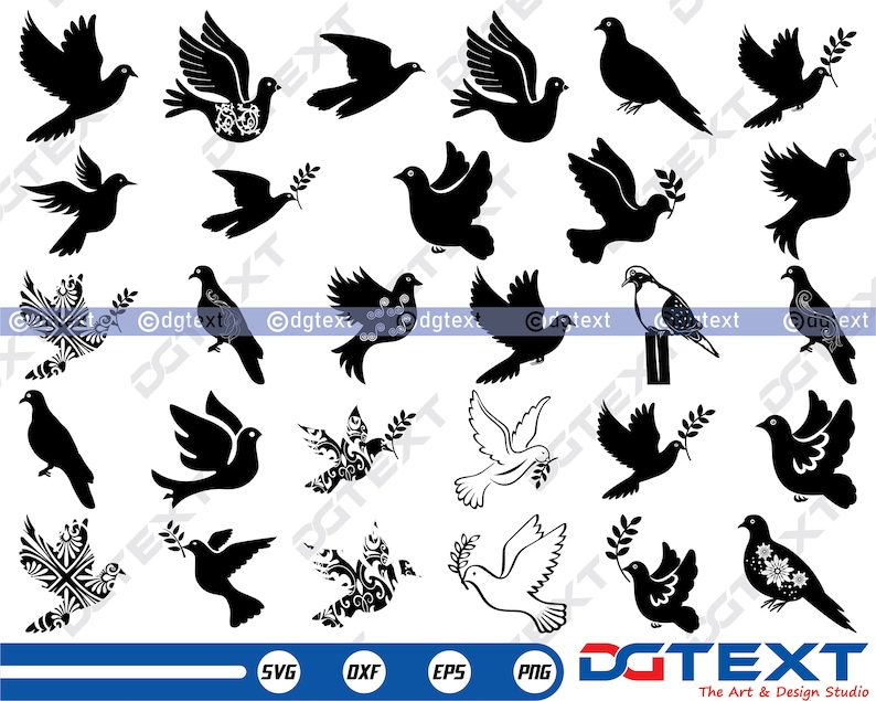 Dove SVG Dove Vector Silhouette Cricut File Clipart - Etsy