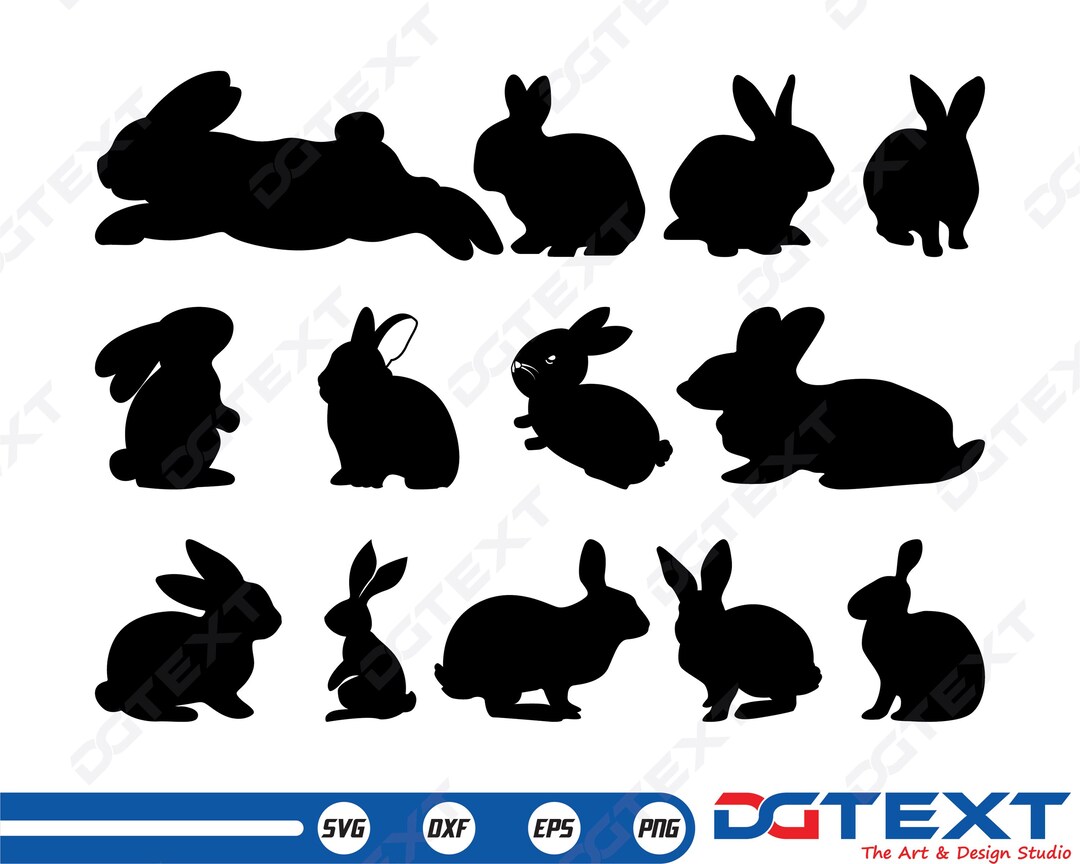 Bunny SVG, Bunny Vector, Silhouette, Cricut File, Clipart, Cuttable ...