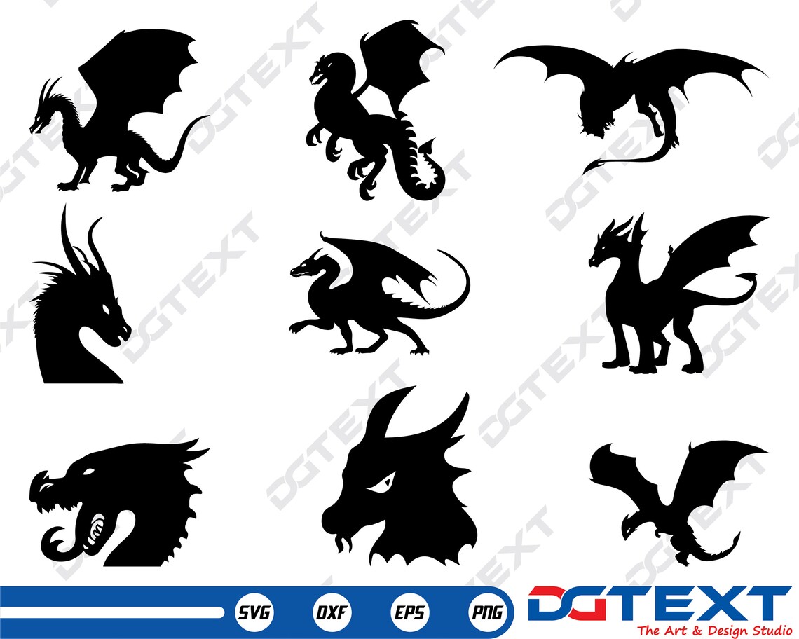 Dragon SVG Dragon Vector Silhouette Cricut File Clipart | Etsy
