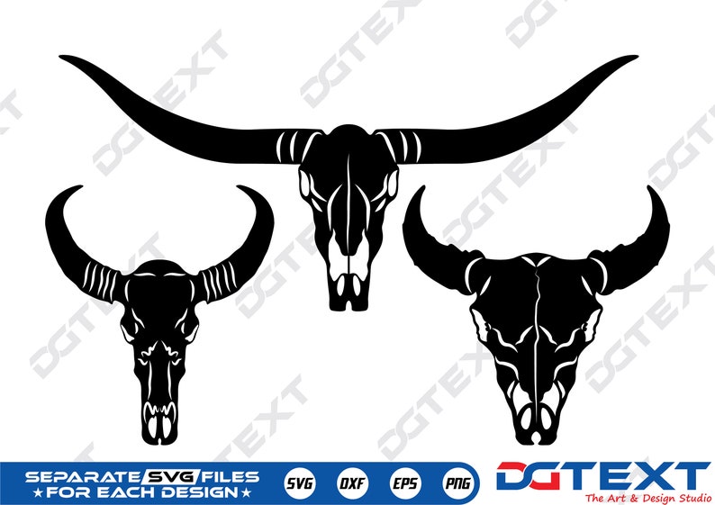Bull Skull SVG Bull Skull Vector Silhouette Cricut File | Etsy