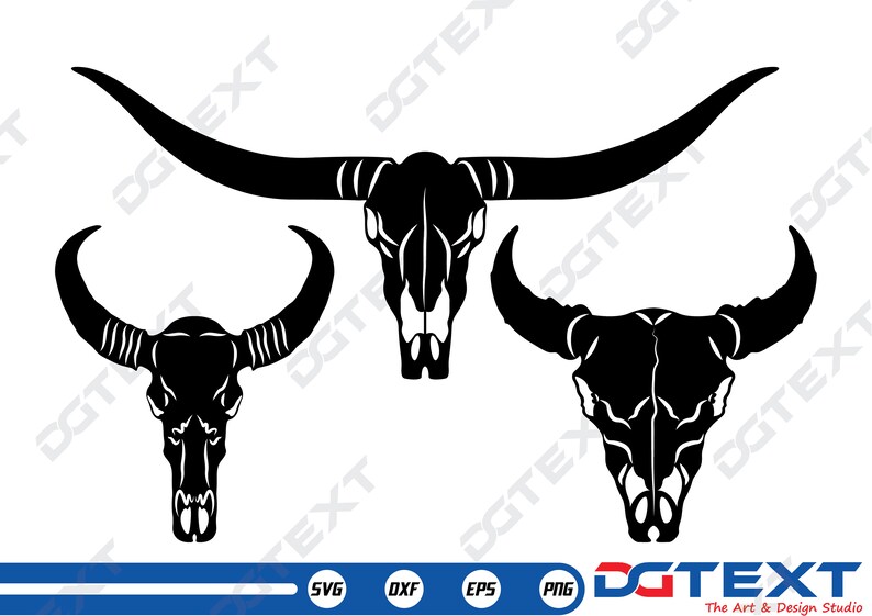 Cráneo de toro SVG Vector de cráneo de toro Silueta Archivo | Etsy