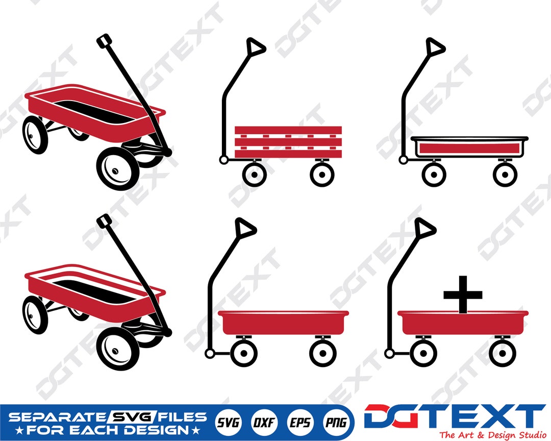 Red Wagon SVG, Red Wagon Vector, Silhouette, Cricut File, Clipart ...