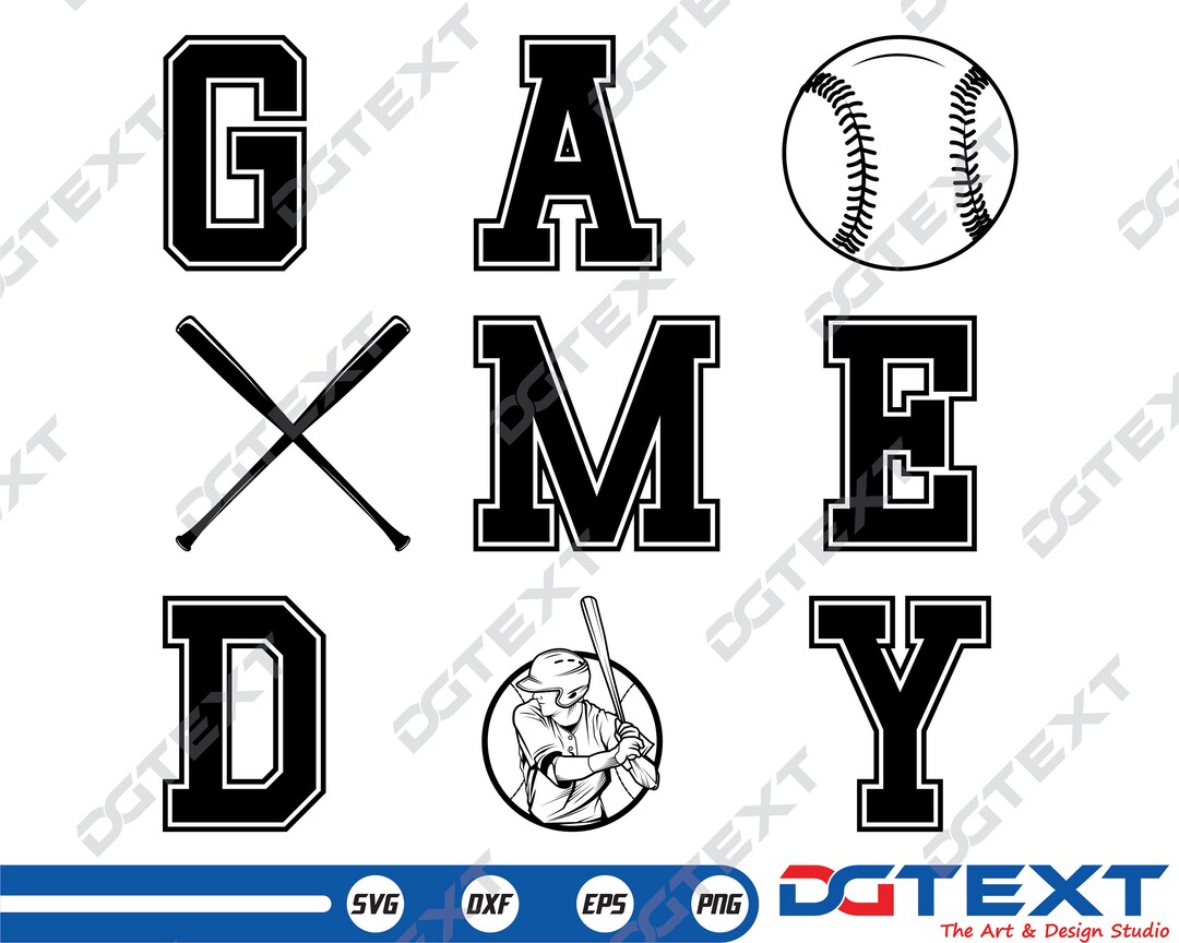 Game Day Baseball SVG, Game Vector, Silhouette, Cricut File, Clipart ...