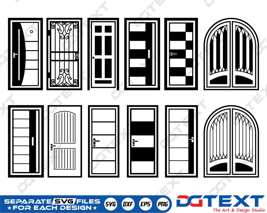 Door SVG, Door Vector, Silhouette, Cricut File, Clipart, Cuttable ...