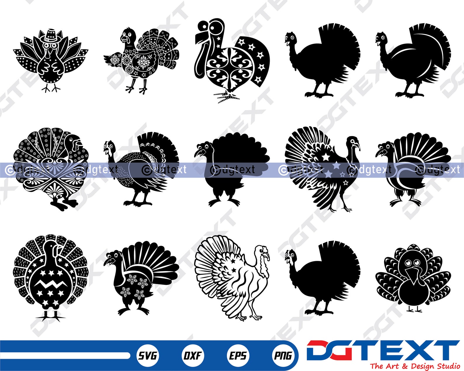 Turkey SVG Turkey Vector Silhouette Cricut File Clipart - Etsy