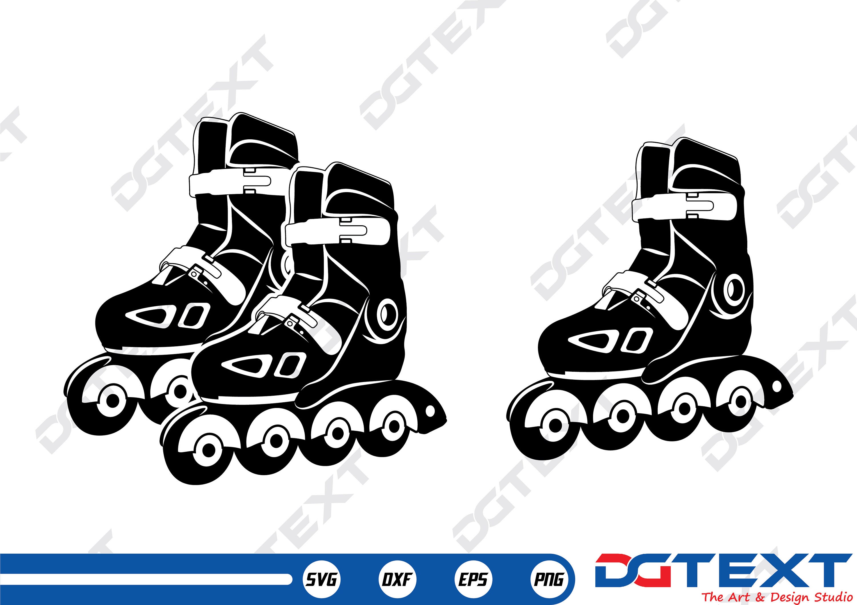 Roller Skates SVG Roller Skates Vector Silhouette Cricut | Etsy