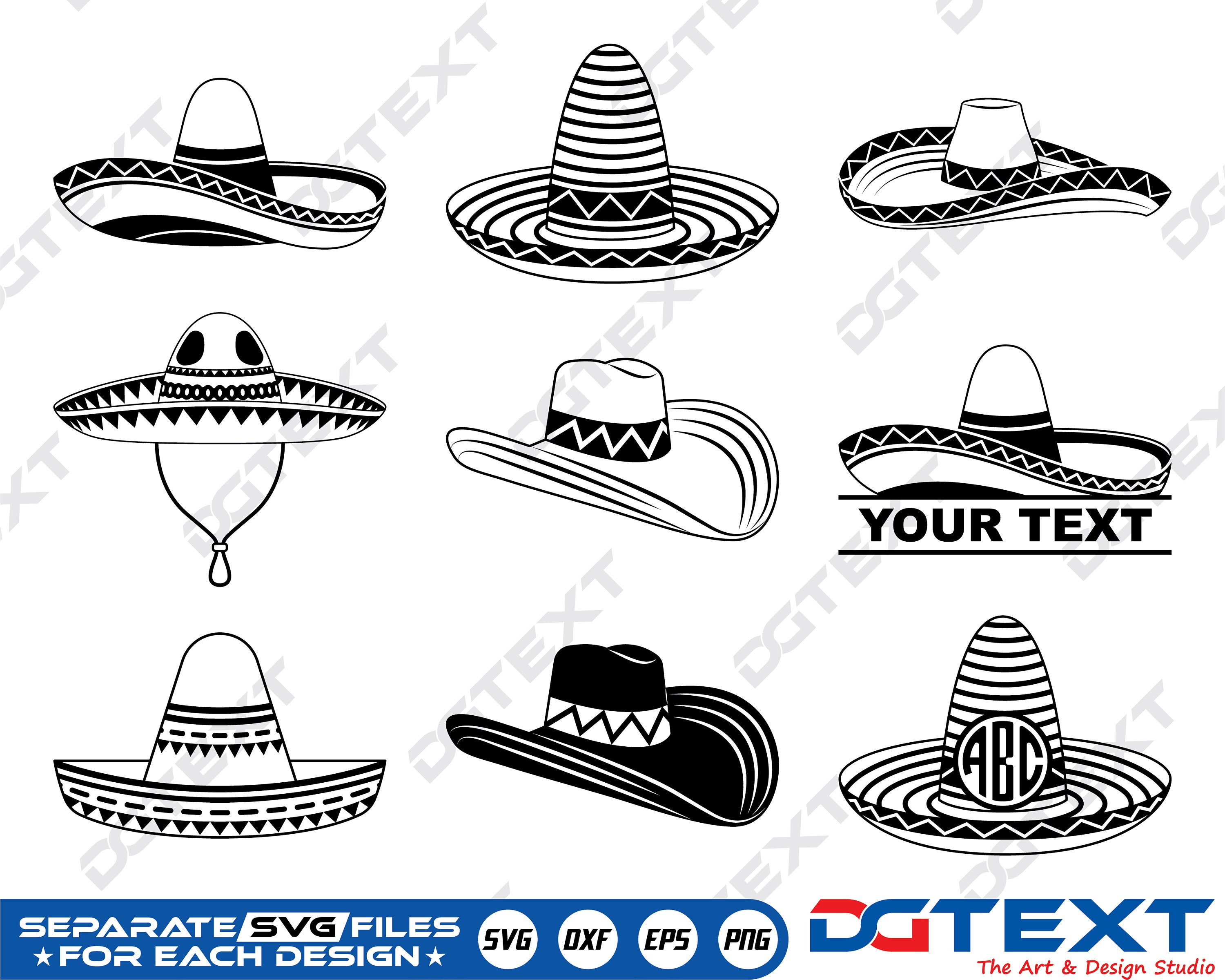 Sombrero SVG, Sombrero Vector, Silhouette, Cricut File, Clipart ...
