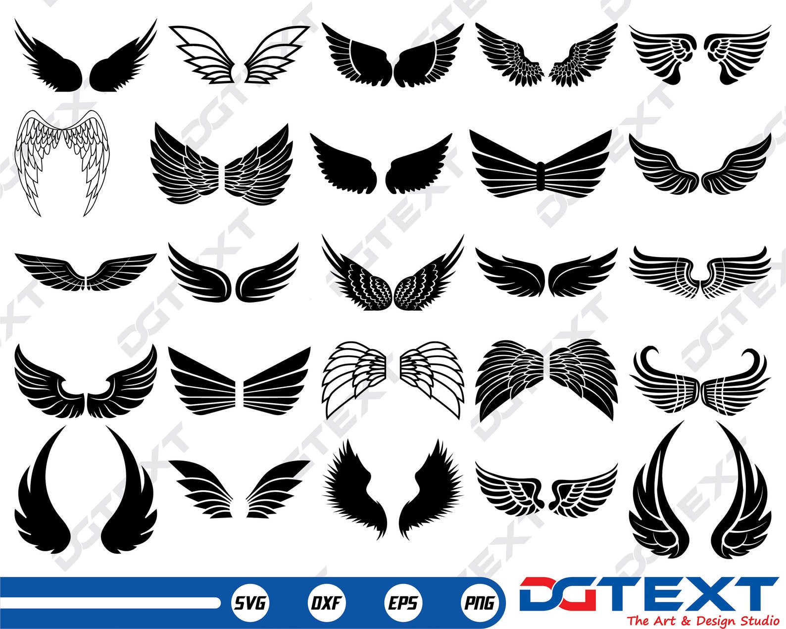 Wings SVG Wings Vector Silhouette Cricut File Clipart - Etsy
