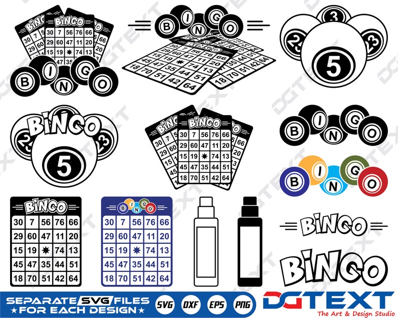 Bingo SVG Bingo Vector Silhouette Cricut File Clipart | Etsy