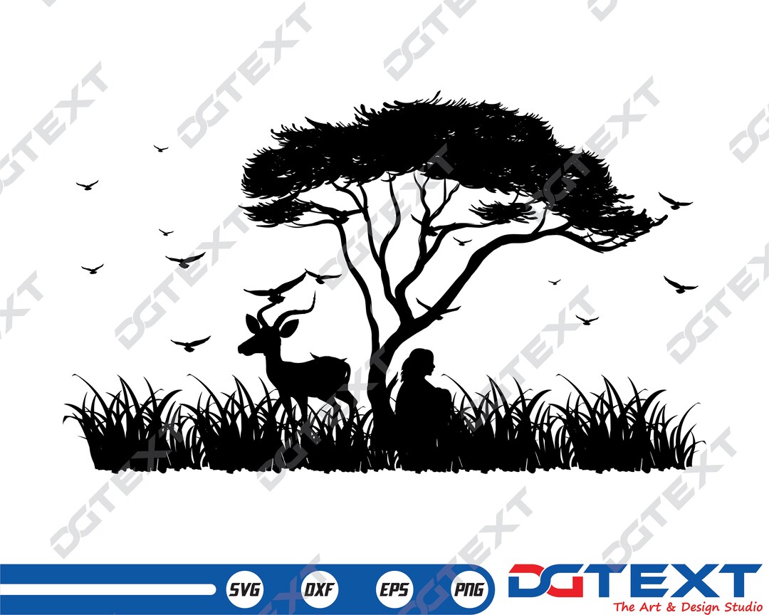 Girl Sitting Under Tree SVG, Girl Tree Vector, Silhouette, Cricut File ...