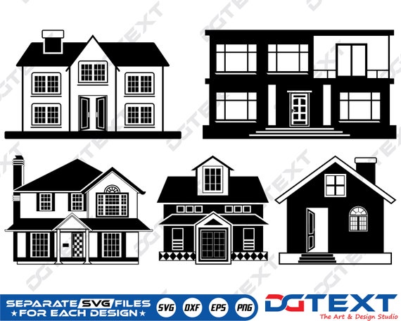 House SVG House Vector Silhouette Cricut File Clipart - Etsy
