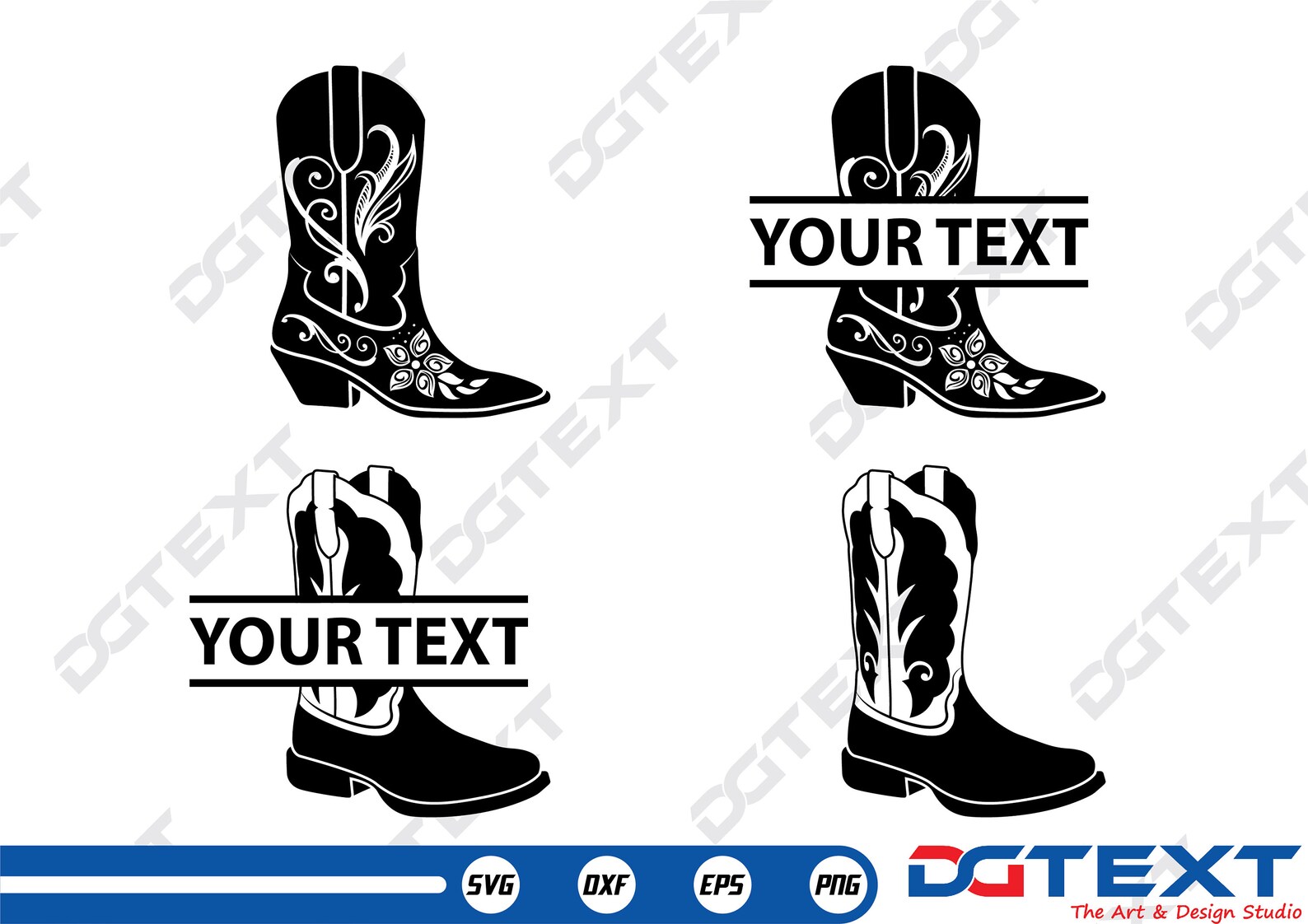 Cowboy Boots SVG Cowboy Boots Vector Silhouette Cricut | Etsy