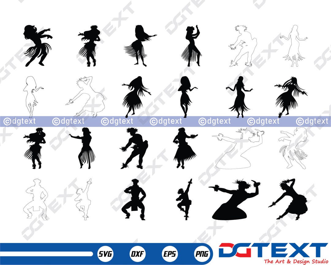 Hula Dancer SVG, Hula Dancer Vector, Silhouette, Cricut File, Clipart ...