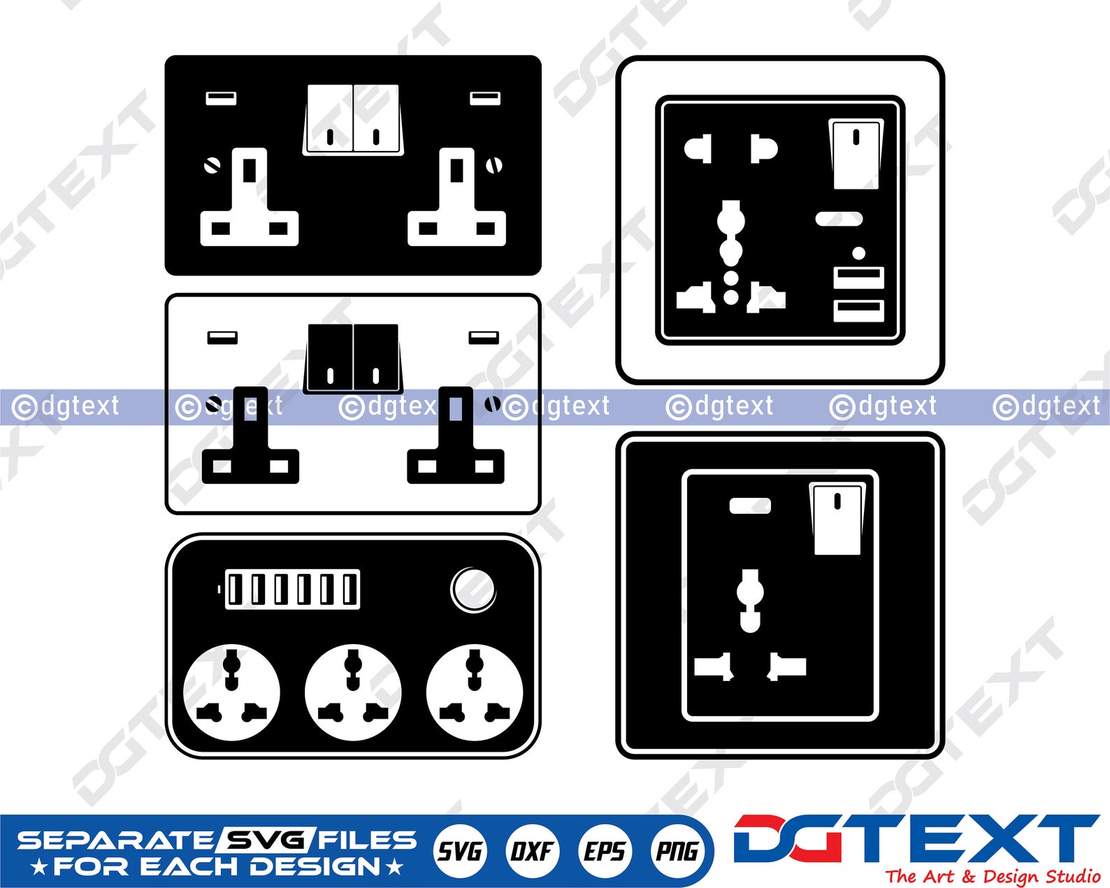 Power Socket SVG, Power Socket Vector, Silhouette, Cricut File, Clipart ...