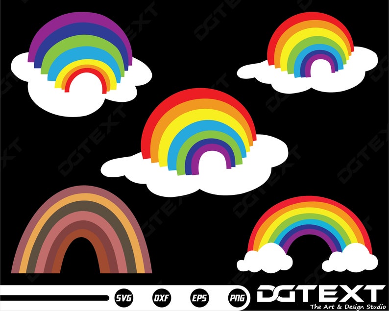 Rainbow SVG Rainbow Vector Silhouette Cricut File Clipart - Etsy