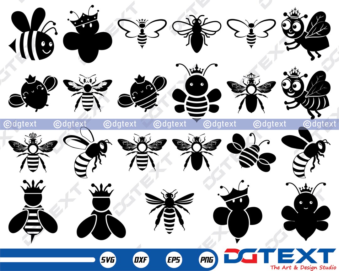 Queen Bee SVG, Queen Bee Vector, Silhouette, Cricut File, Clipart ...
