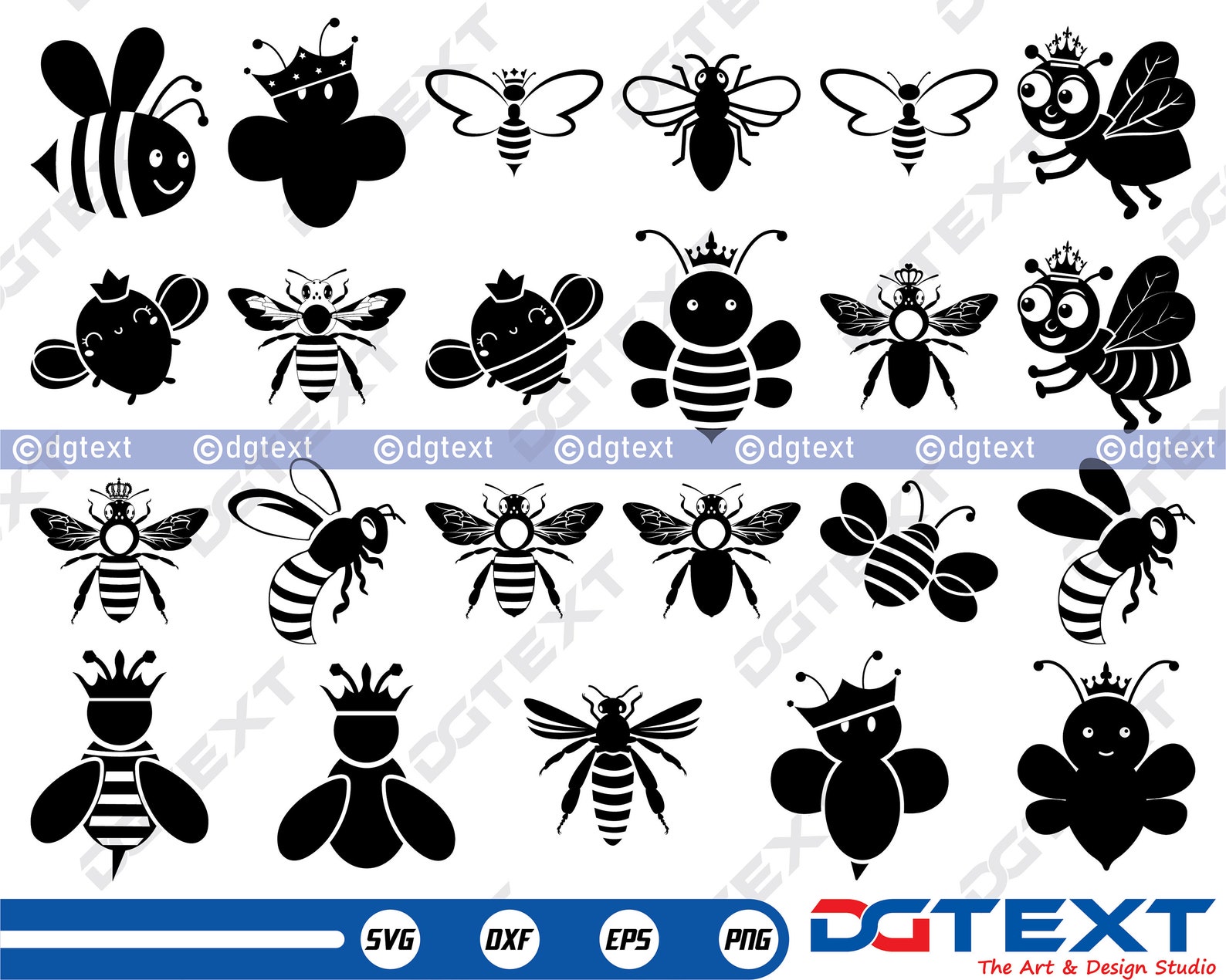 Queen Bee SVG, Queen Bee Vector, Silhouette, Cricut File, Clipart ...