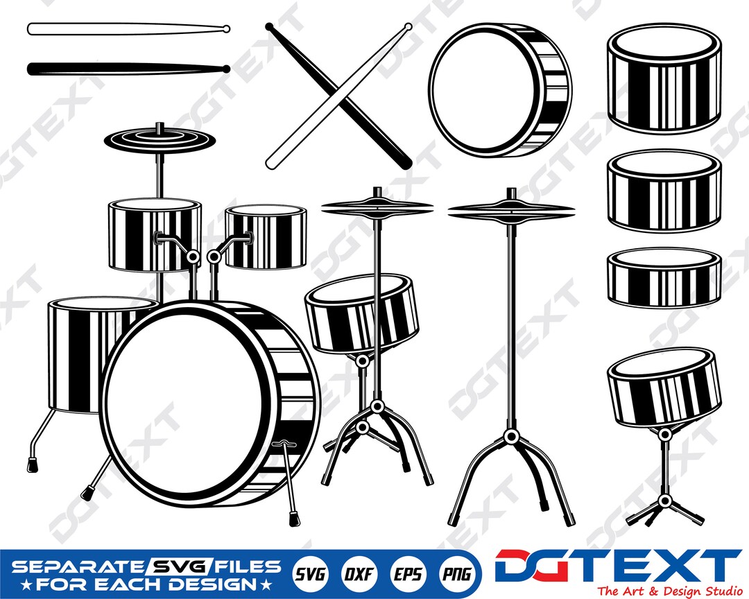 Drum SVG, Drum Vector, Silhouette, Cricut File, Clipart, Cuttable ...