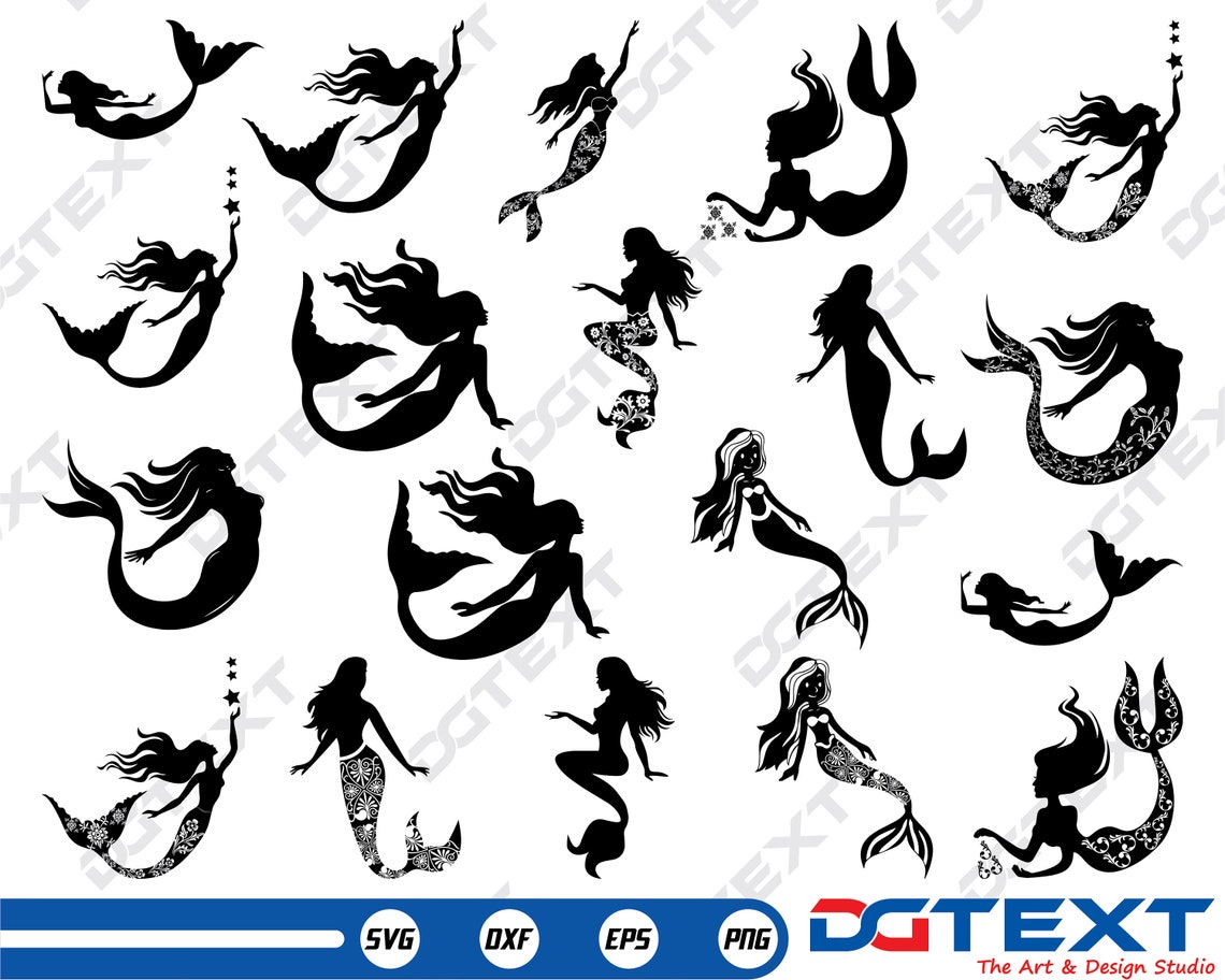 Mermaids SVG Mermaids Vector Silhouette Cricut File - Etsy