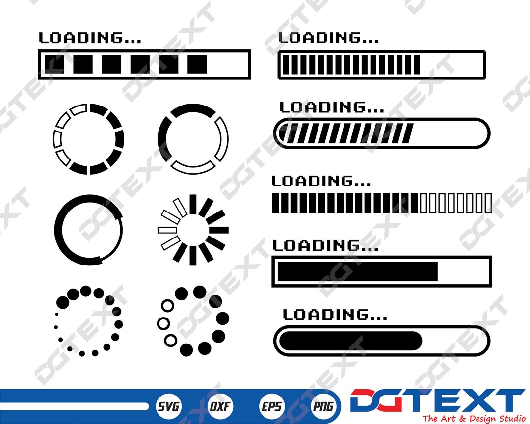 Loading Bar SVG, Loading Bar Vector, Silhouette, Cricut File, Clipart, Cuttable Design, Png, Dxf ...