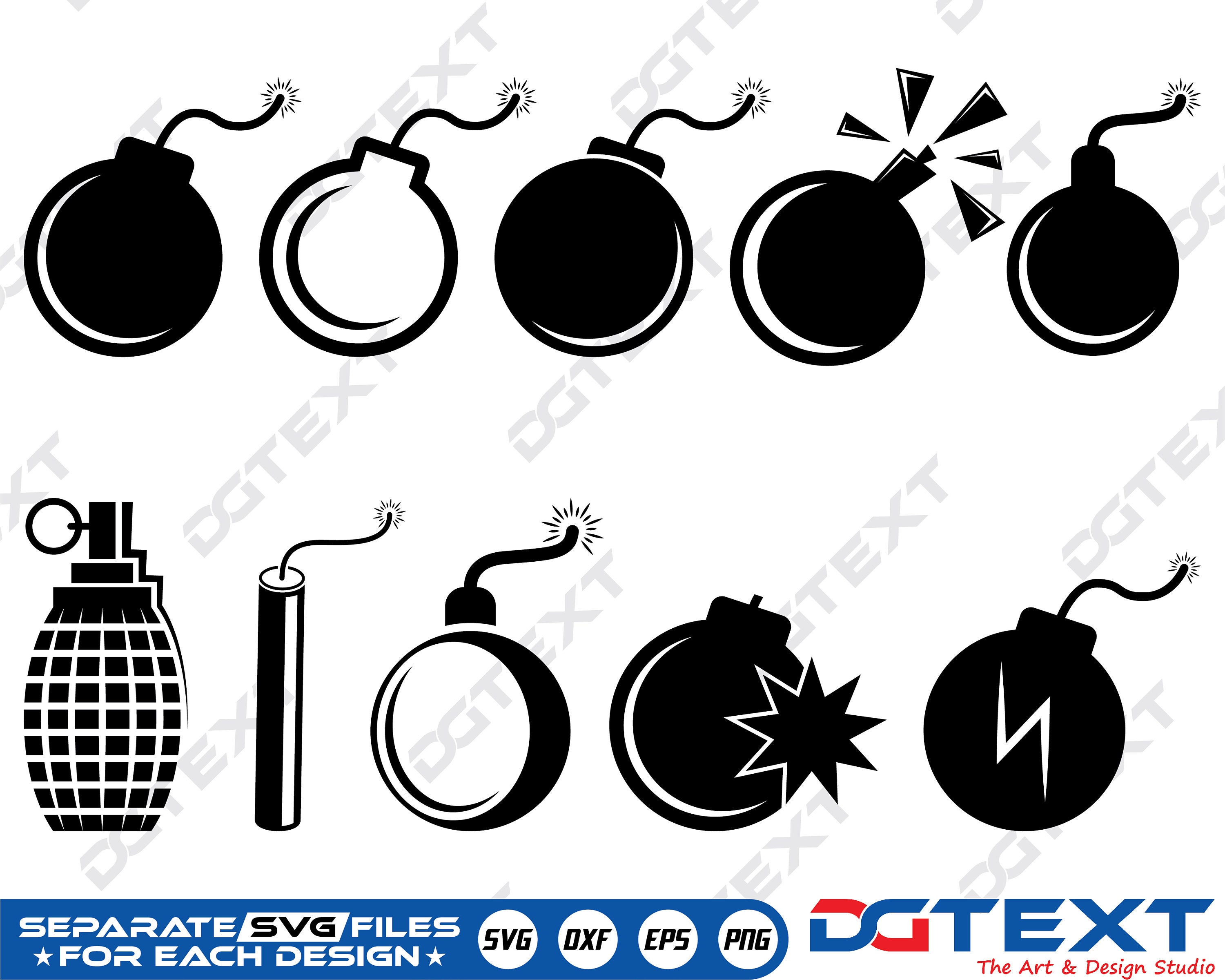 Bomb SVG, Bomb Vector, Silhouette, Cricut file, Clipart, Cuttable ...