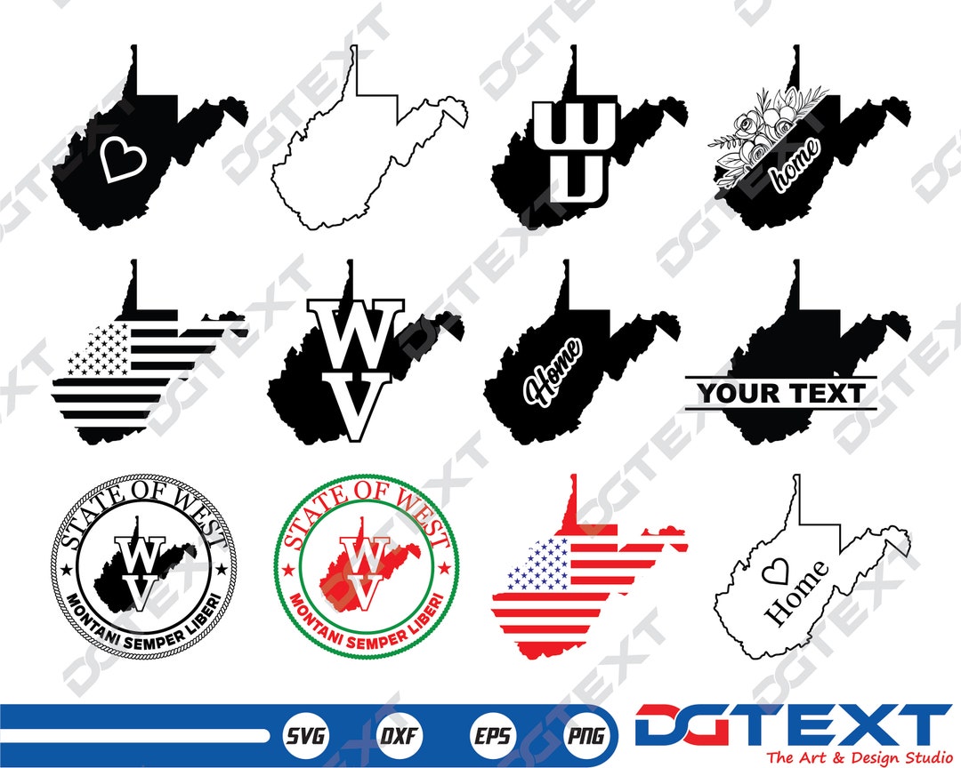 West Virginia State SVG, West Virginia State Vector, Silhouette, Cricut ...