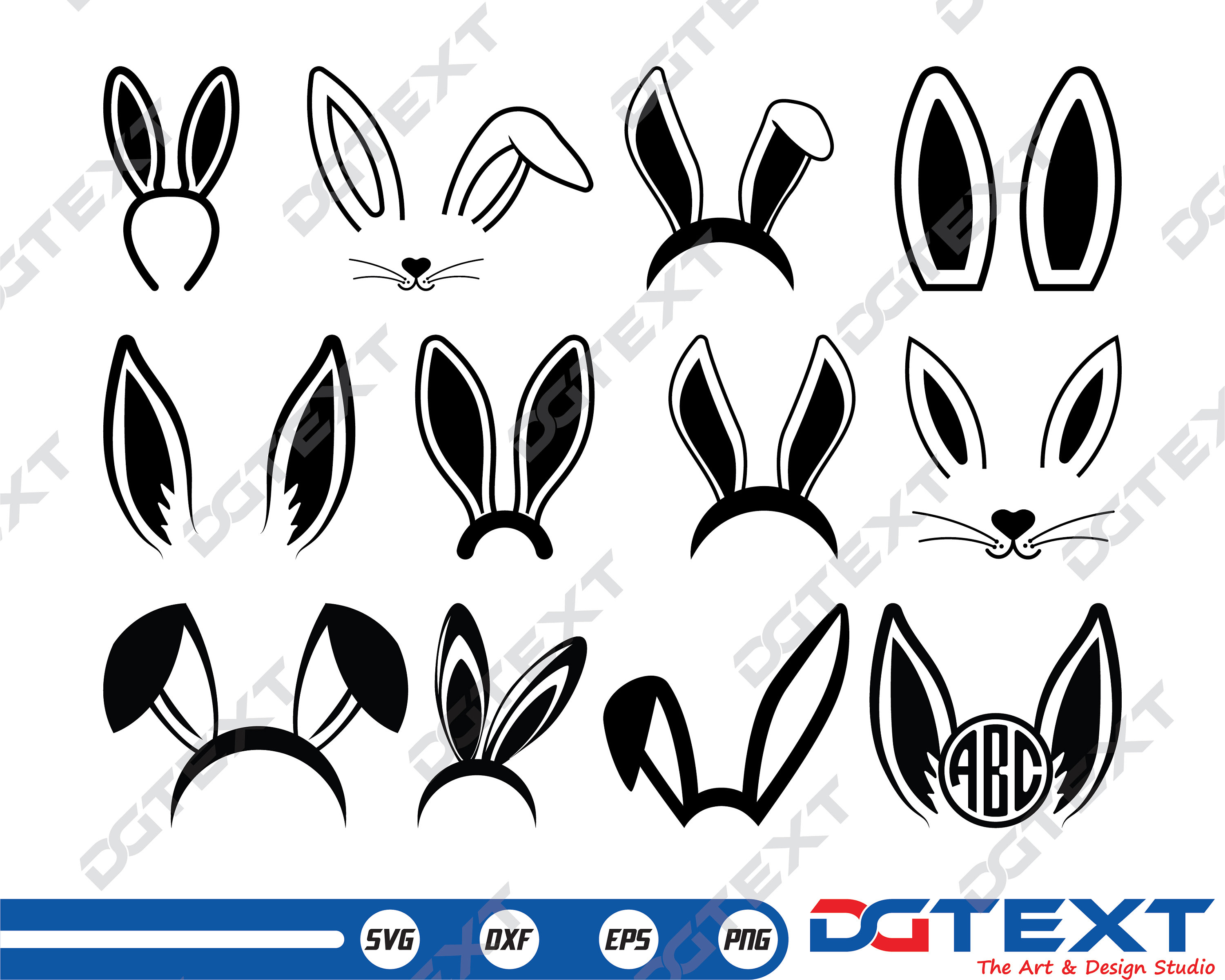 Easter Bunny Ears SVG, Easter Bunny Ears Vector, Silhouette, Cricut ...