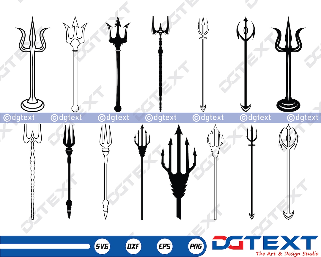 Trident SVG, Trident Vector, Silhouette, Cricut File, Clipart, Cuttable ...
