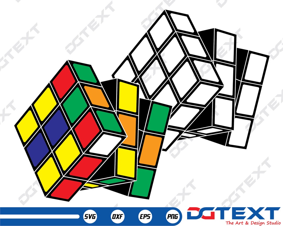 Rubik Cube Puzzle SVG, Rubik Cube Puzzle Vector, Silhouette, Cricut ...