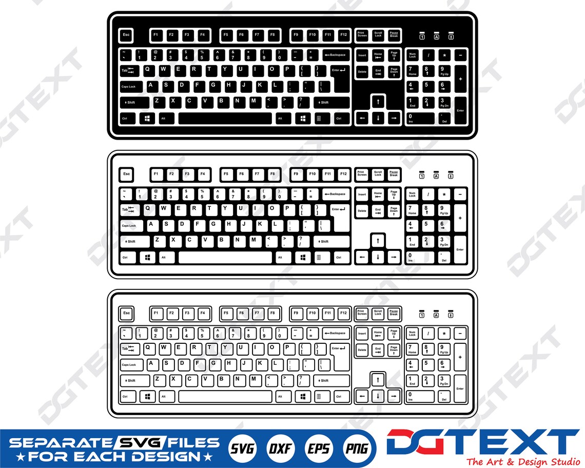 Computer Keyboard SVG Vector Silhouette Cricut File - Etsy