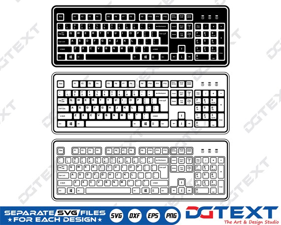 Computer Keyboard SVG Vector Silhouette Cricut File - Etsy