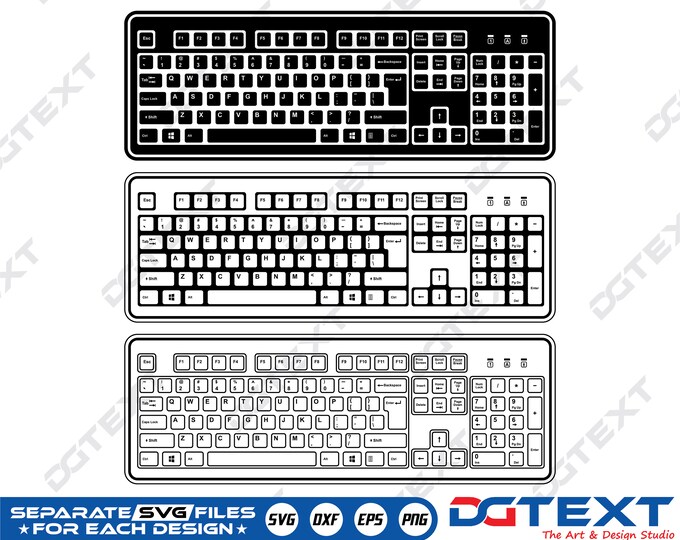Keyboard Svg, Blank Keyboard Clipart, Computer Keyboard Png, Dxf Logo ...
