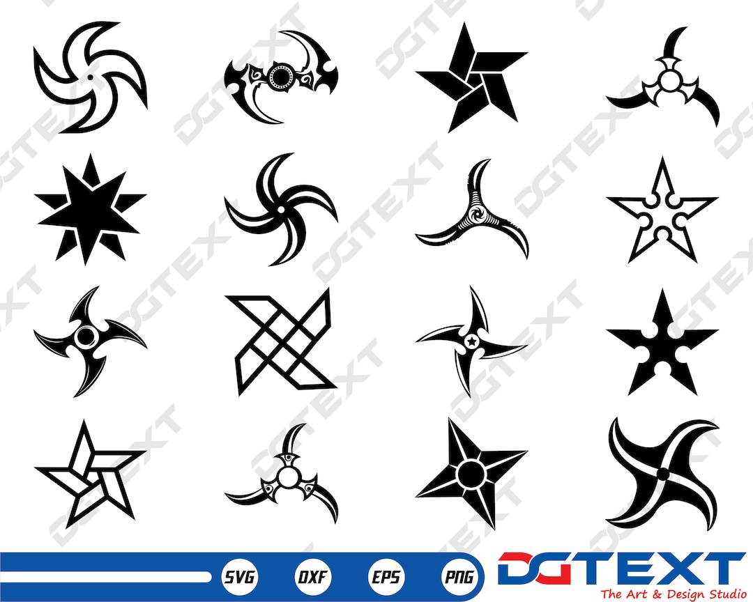 Ninja Star SVG, Throwing Star SVG, Vector, Silhouette, Cricut File ...