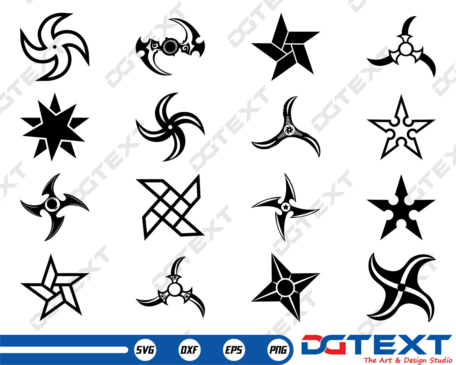 Ninja Star SVG, Throwing Star SVG, Vector, Silhouette, Cricut File ...