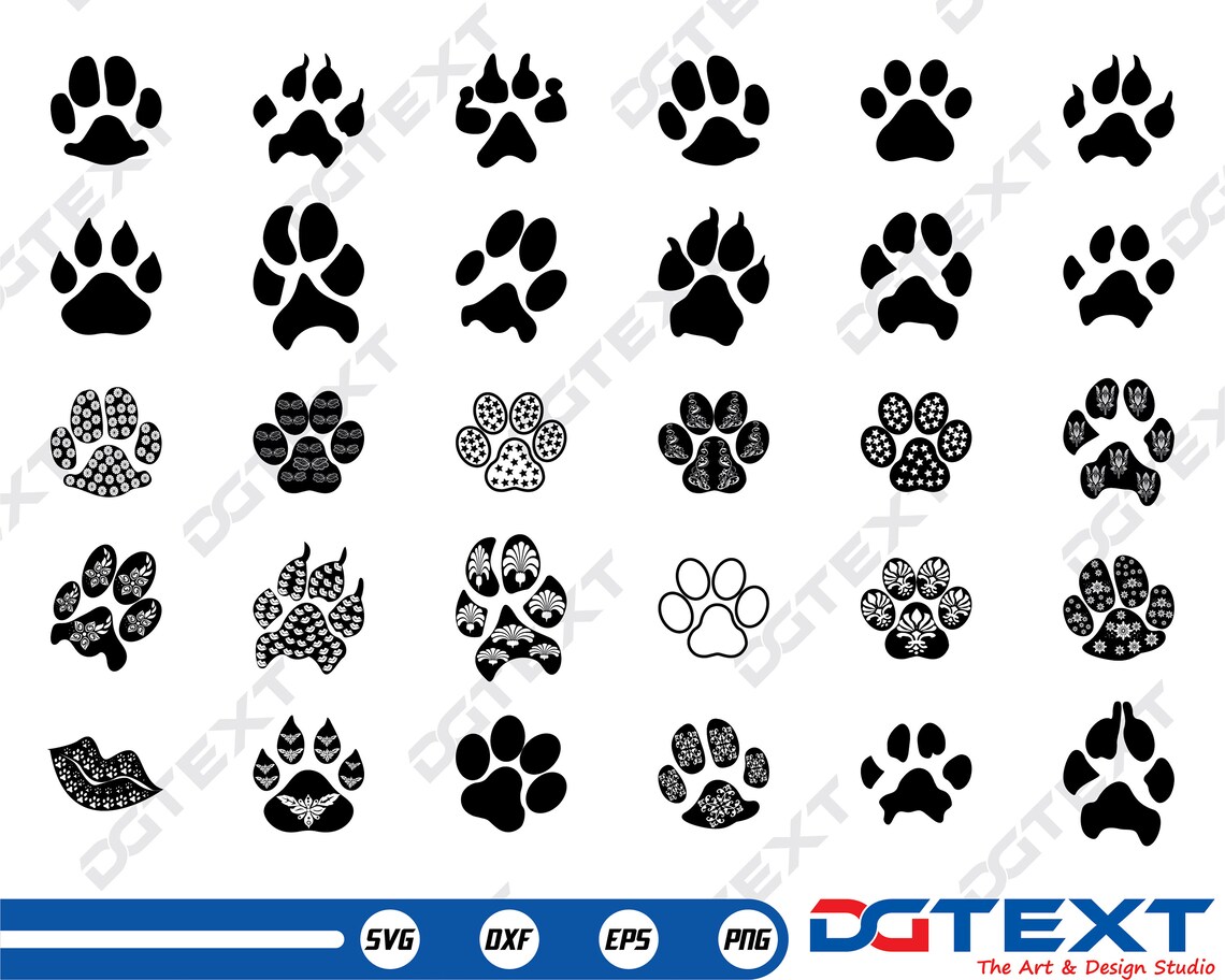 Dog Paw SVG Dog Paw Vector Silhouette Cricut File Clipart - Etsy