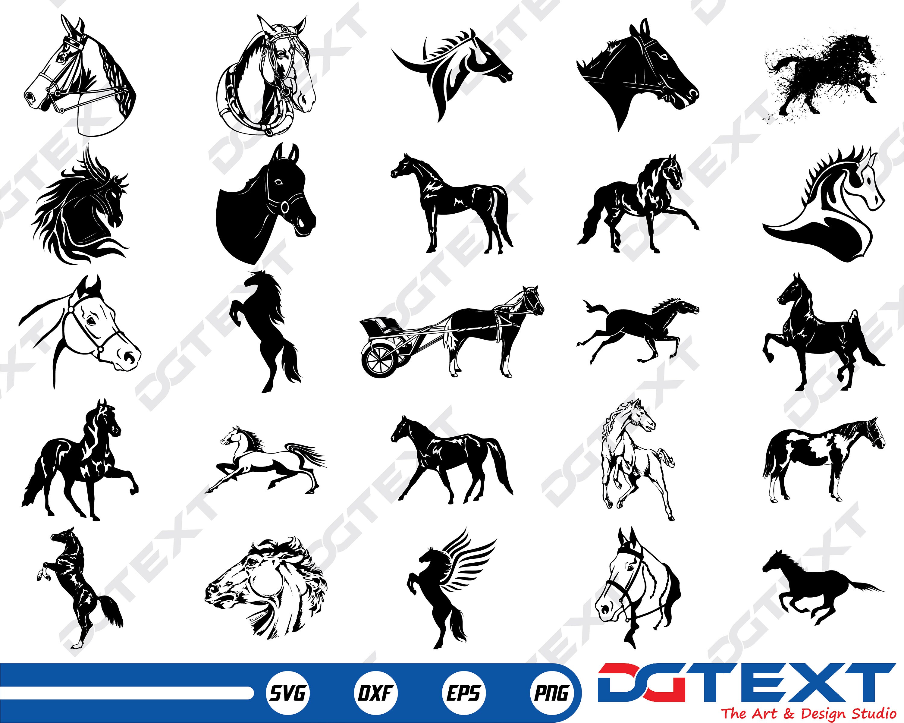 Pferd SVG, Pferd Vektor, Silhouette, Cricut Datei, Clipart, Schneidbare ...