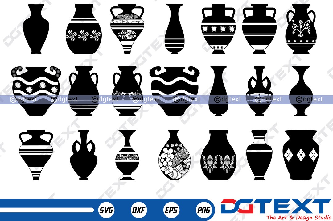 Flower Vase SVG, Flower Vase Vector, Silhouette, Cricut File, Clipart ...