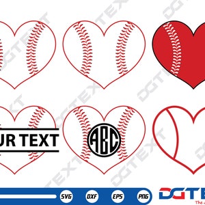 Baseball Heart SVG Baseball Heart Vector Silhouette Cricut - Etsy
