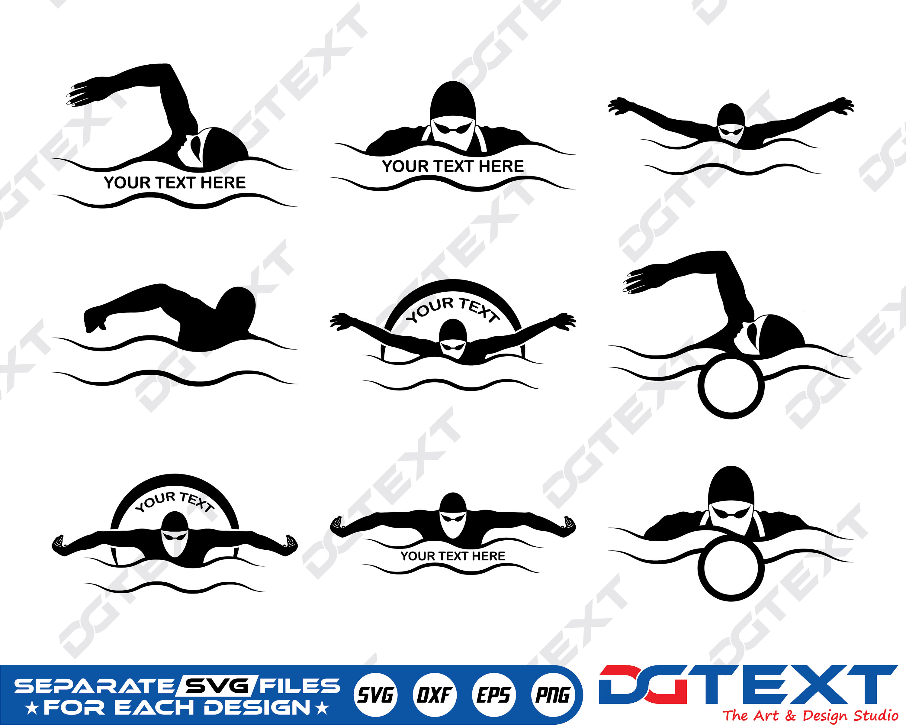 Swimming SVG Swimming Vector Silhouette Cricut file | Etsy