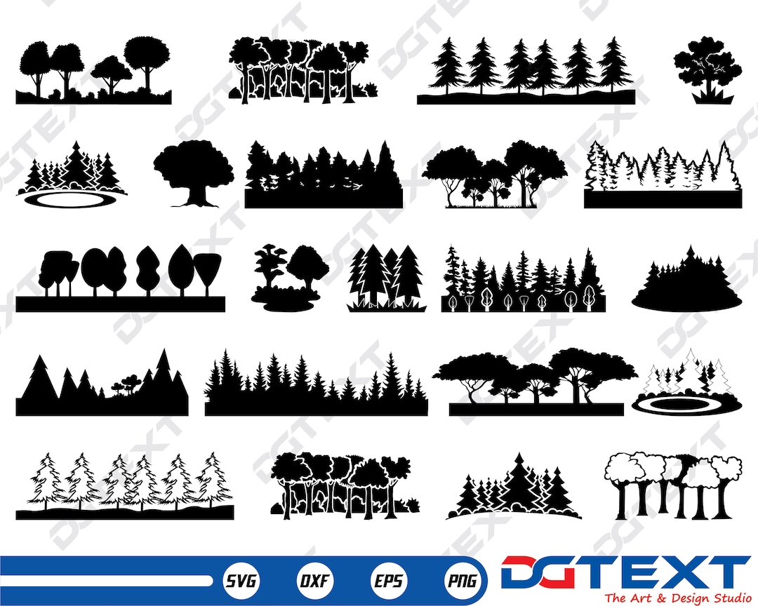 Forest SVG, Tree SVG, Forest Vector, Silhouette, Cricut File, Clipart ...