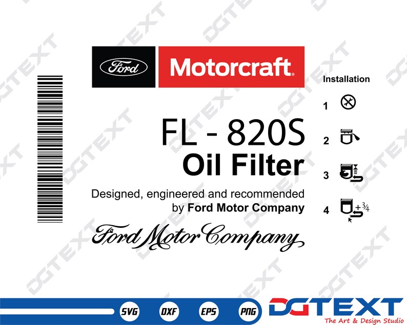 Ford Motorcraft Oil Filter Label SVG Vector Silhouette | Etsy