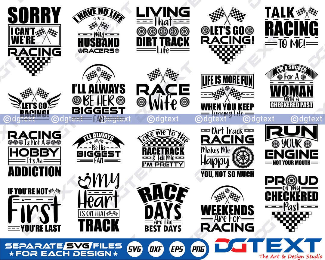 Racing Bundle SVG, Racing SVG, Vector, Silhouette, Cricut File, Clipart ...