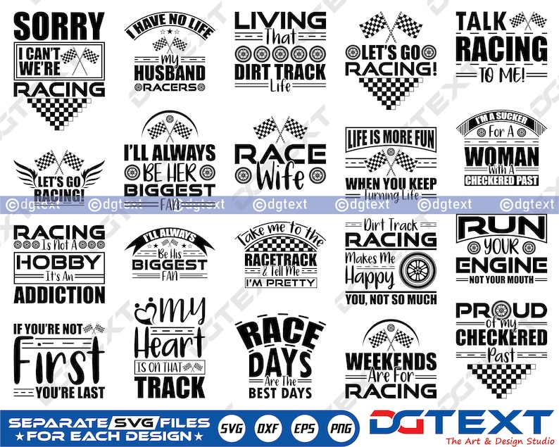 Racing Bundle SVG Racing SVG Vector Silhouette Cricut - Etsy